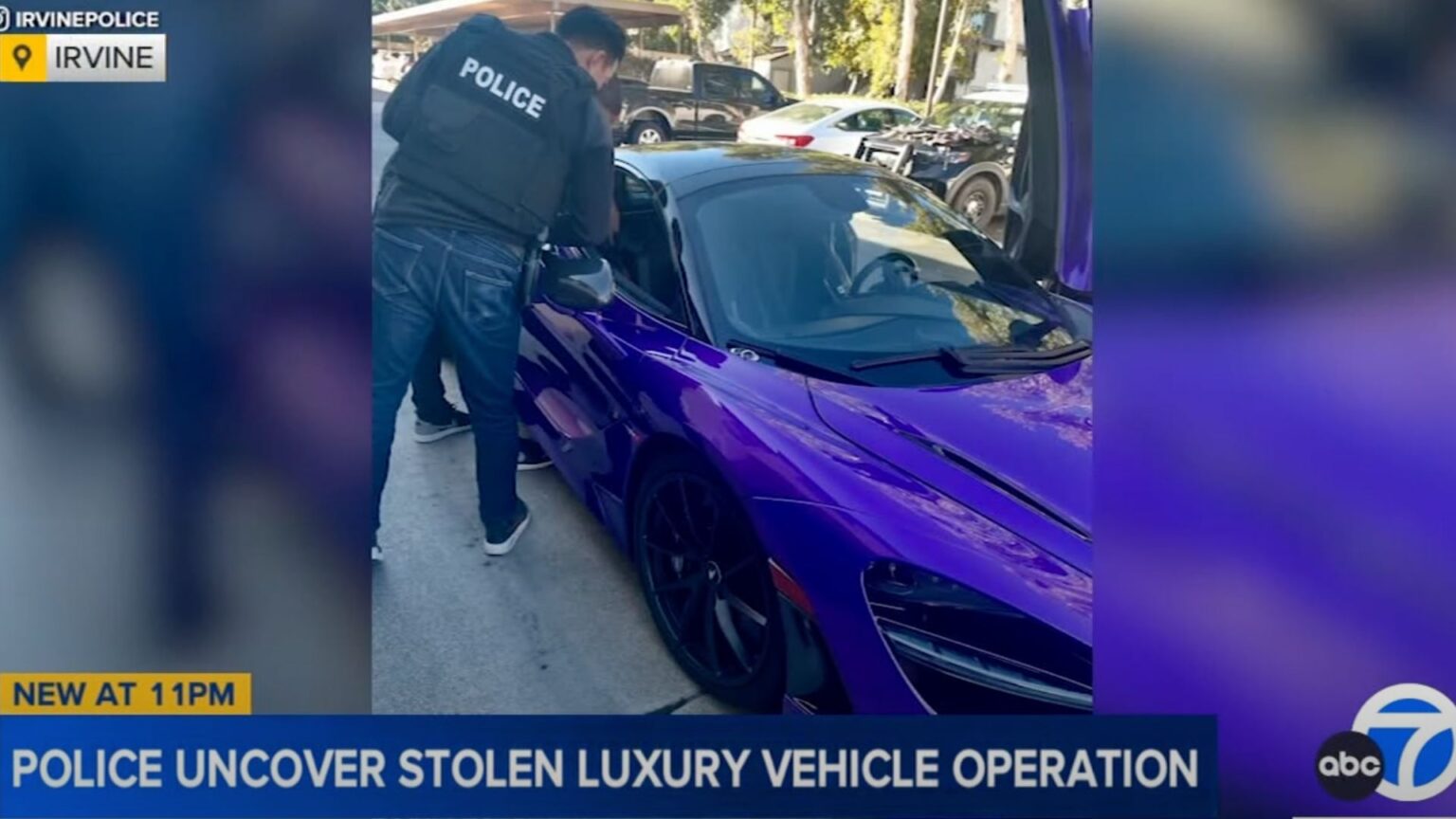 Stolen $285,000 Purple McLaren Recovered in Irvine Car Theft Bust ...